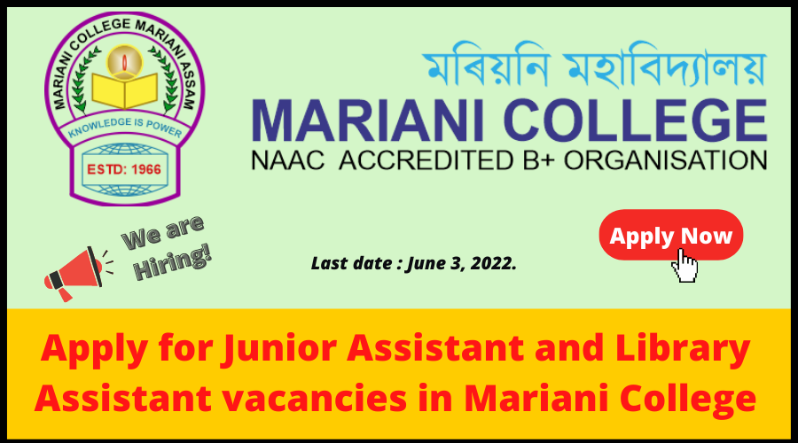 Assam Career : Apply for Junior Assistant and Library Assistant ...