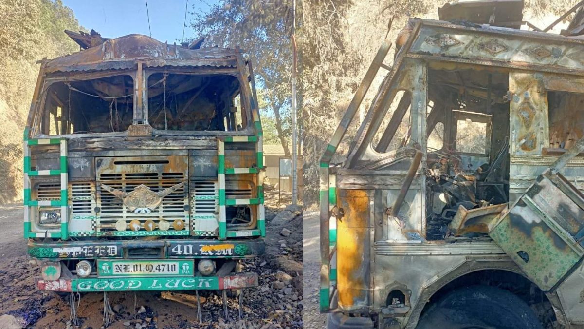Boundary dispute: Manipur-bound Tata truck set ablaze in Nagaland
