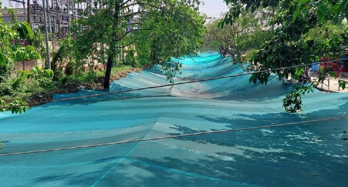 Assam | Bharalu river in Guwahati covered with Tarpaulin to keep ...