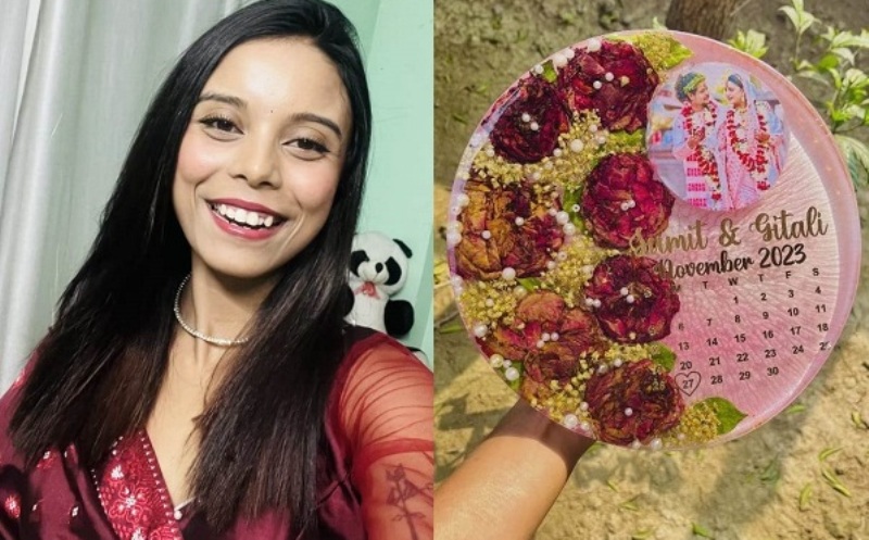 Preserving memories in resin: Assam artist transforms wedding garlands ...